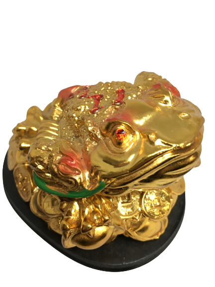 Lucky Three Legs Golden Frog Statue